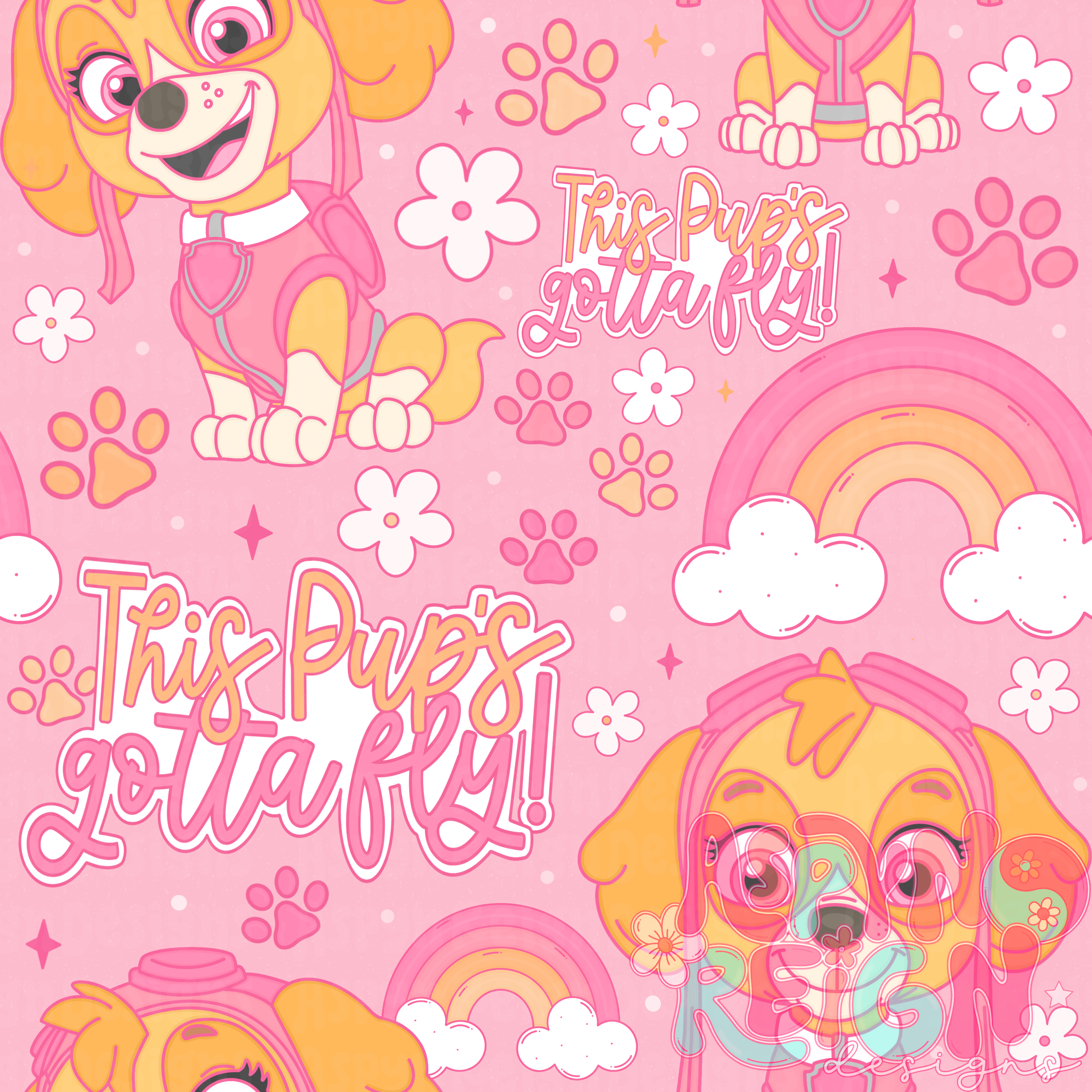 Skye Patrol | Pink Background – Aspyn Reign Designs