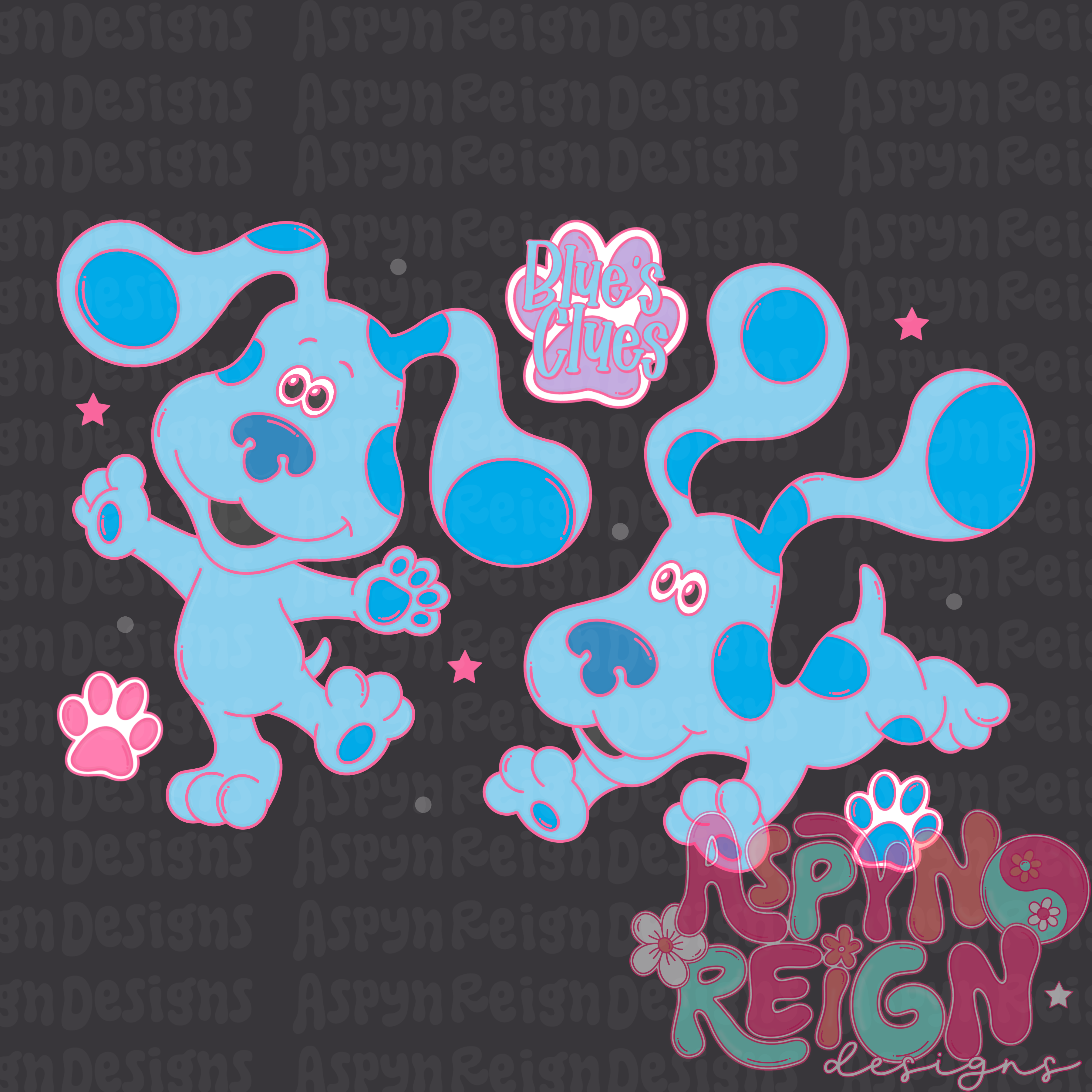 Blue Clue Dog Pink | PNG – Aspyn Reign Designs