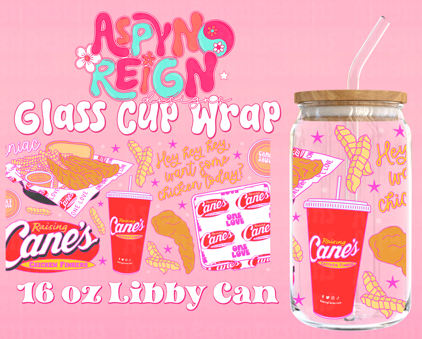 Girly RC Chicken | 16 oz Libbey Cup Wrap PNG – Aspyn Reign Designs