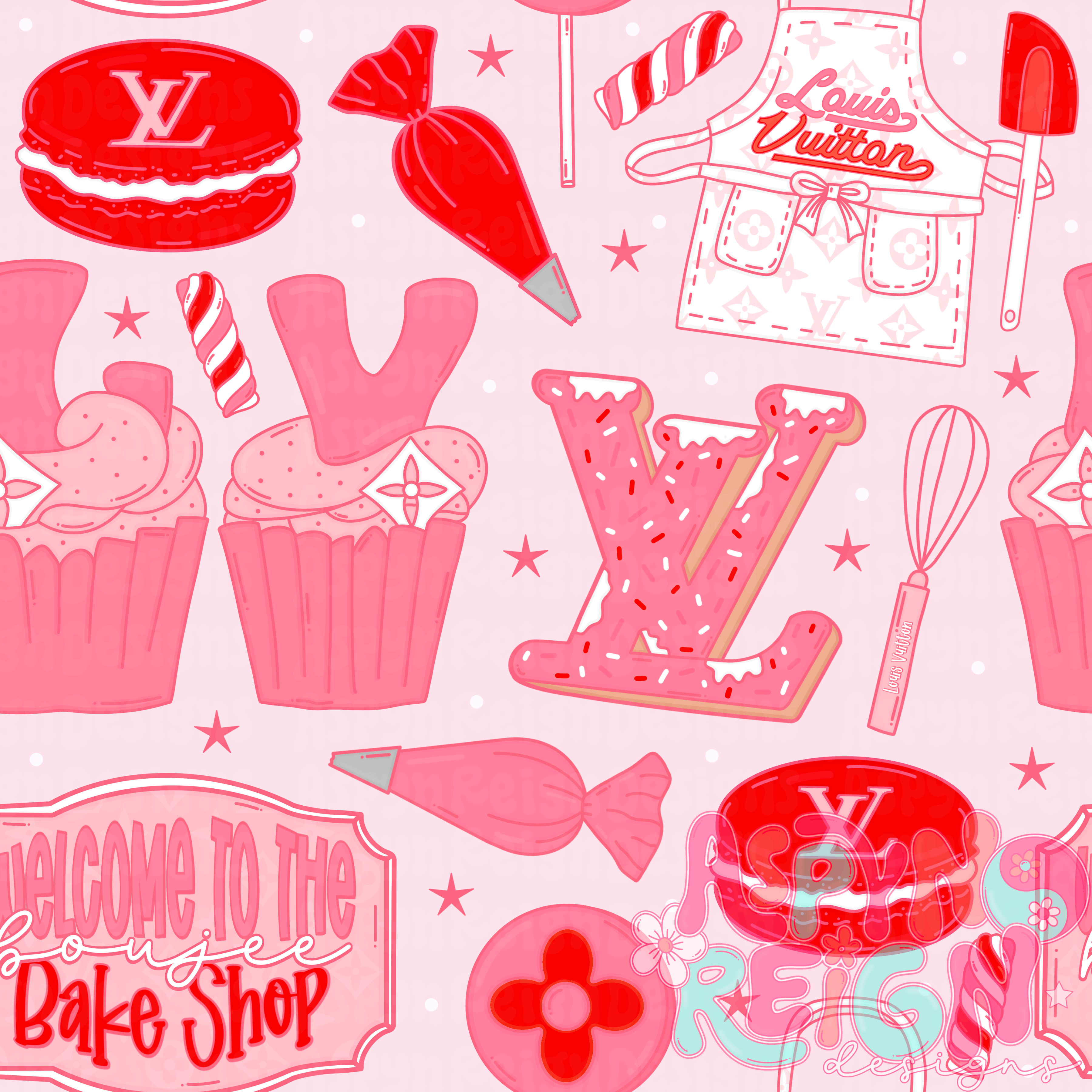 Pink & Red Boujee Bakery – Aspyn Reign Designs